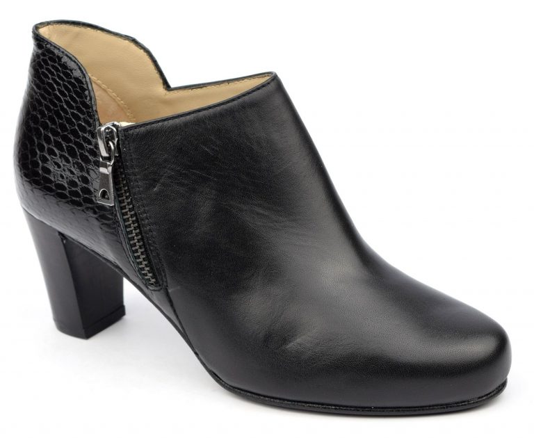 Bottines cuir mate brenda zaro F1764 noires - petites pointures femmes ...