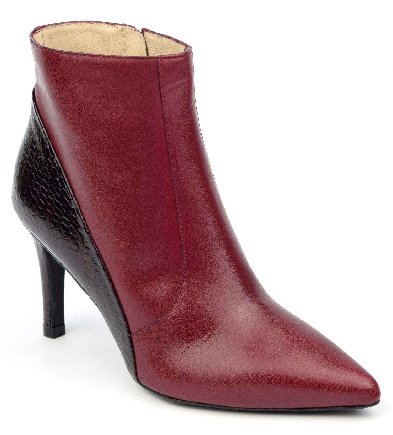 Bottines cuir mate brenda zaro F97560 bordeaux petites pointures petits ...