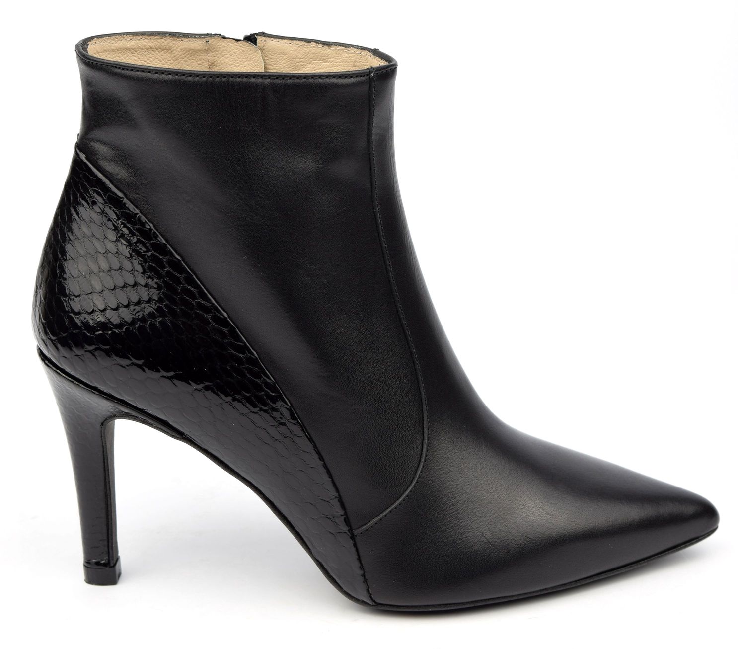 Bottines cuir mate brenda zaro F97560 noires - petites pointures femmes ...